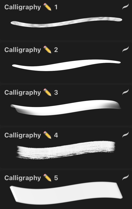 Free Calligraphy Brush Set V2 For Procreate 