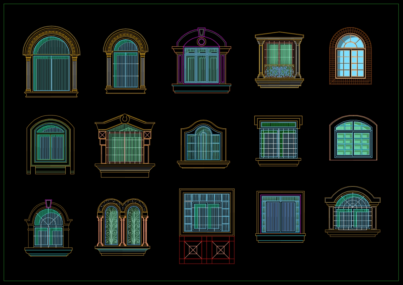  225 Types Of Door Windows Design CAD Blocks 